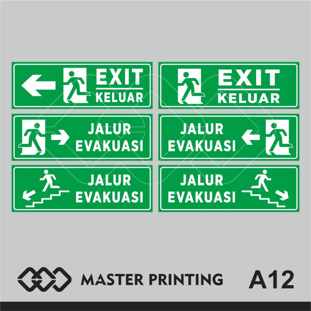 Jual A12 - Akrilik Exit dan Jalur Evakuasi, Acrylic Sign, Tahan Air ...