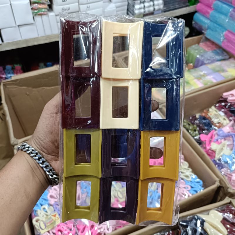 Jual Jepit rambut jedai Korea model kotak lebar 5 cm isi 12 pcs | Shopee Indonesia