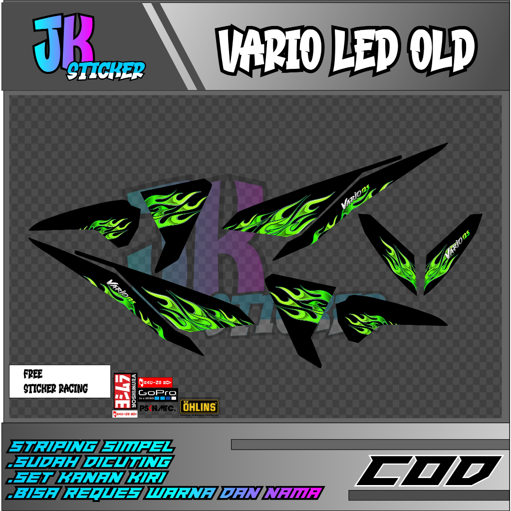 Jual STRIPPING SIMPEL HONDA VARIO LED OLD 125 150 API LIVERY SS R SUDAH ...
