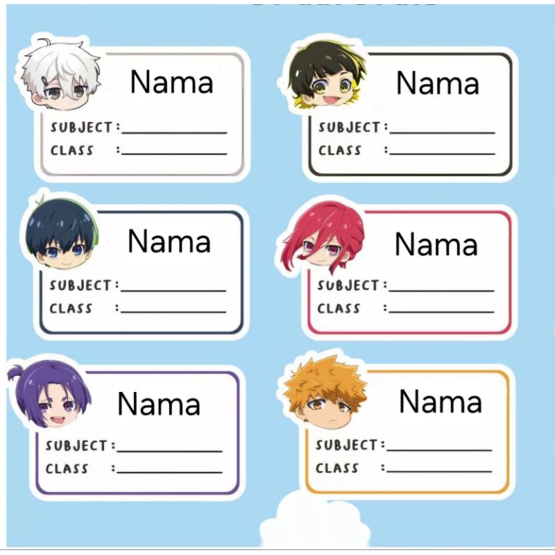 Jual PO 3 hari (Bentuk Kotak) Stiker Sticker Nama Anak untuk di tempel ...