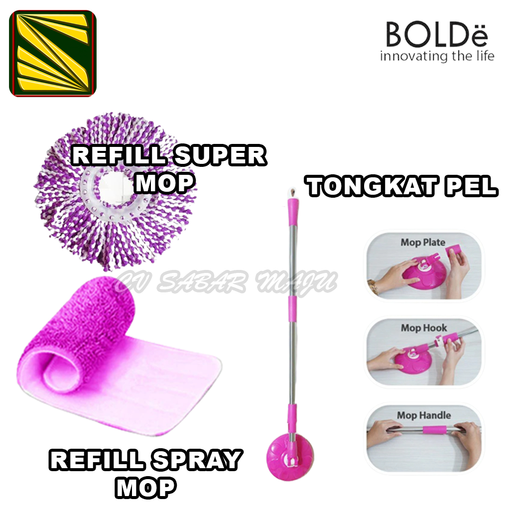 Jual Bolde Tongkat Pel Untuk Semua Tipe Bolde / Super Mop / Spray Mop ...