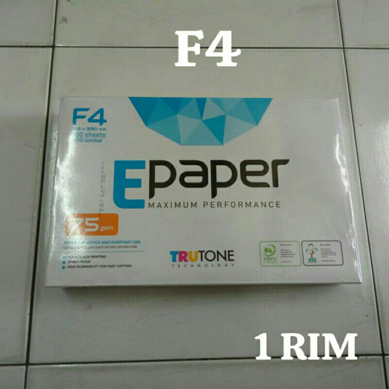 Jual [Rim] EPaper Kertas HVS F4 / Folio 75 gsm 215 x 330 mm Print ...