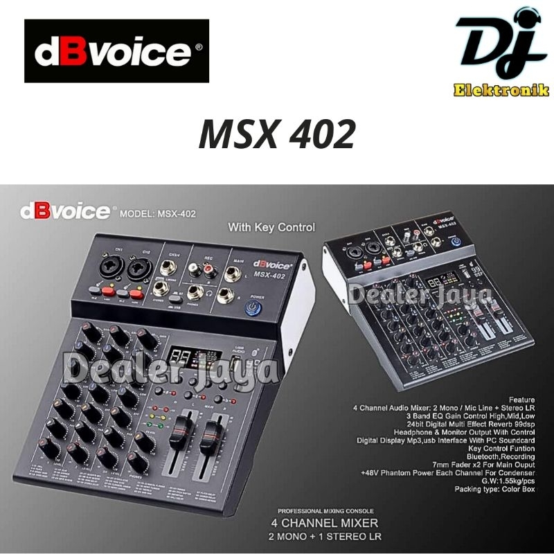Jual Mixer Analog DB VOICE MSX 402 / MSX402 - 4 channel (dBVoice ...
