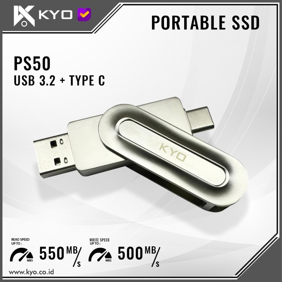 Jual FLASHDISK KAIZEN 128GB Portable SSD USB 3.2 TYPE C | Shopee Indonesia