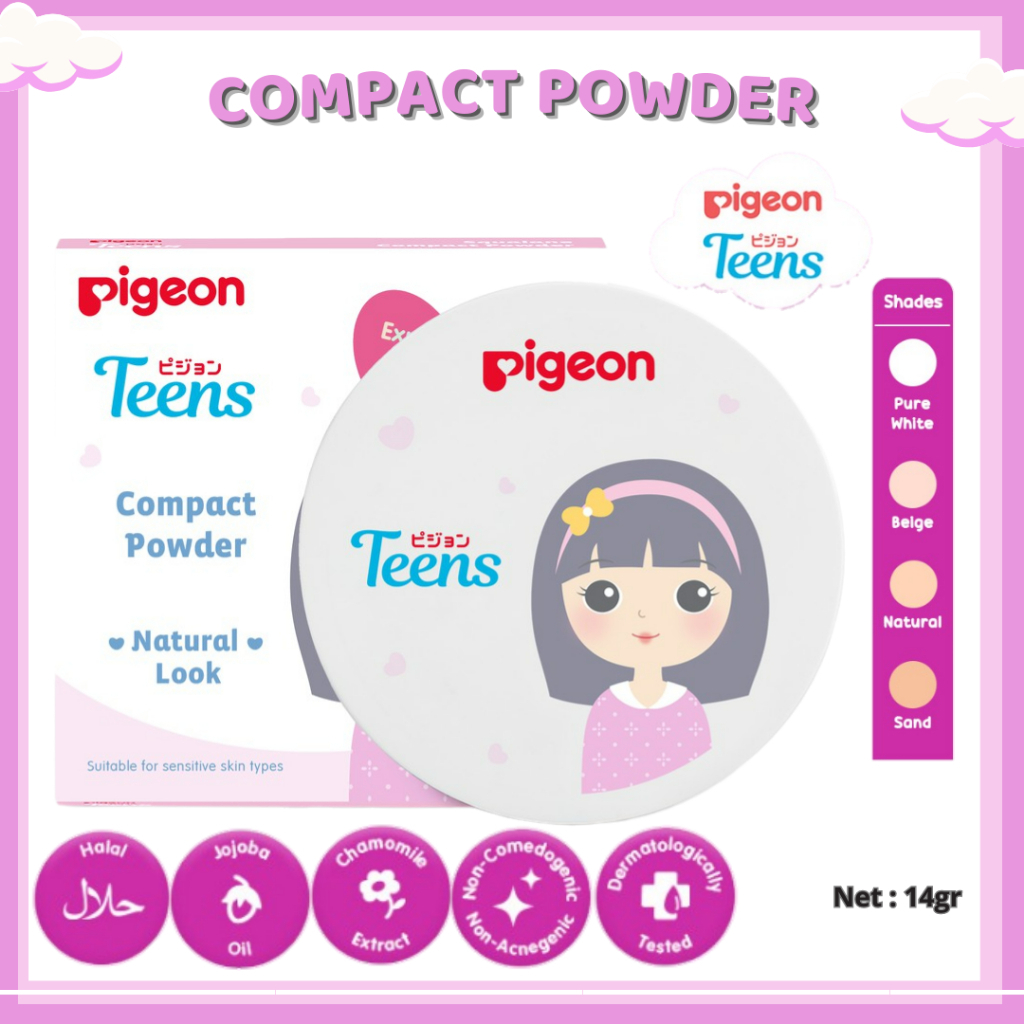 Jual Pigeon Teens Compact Powder Natural Look 14g / Bedak Padat ...