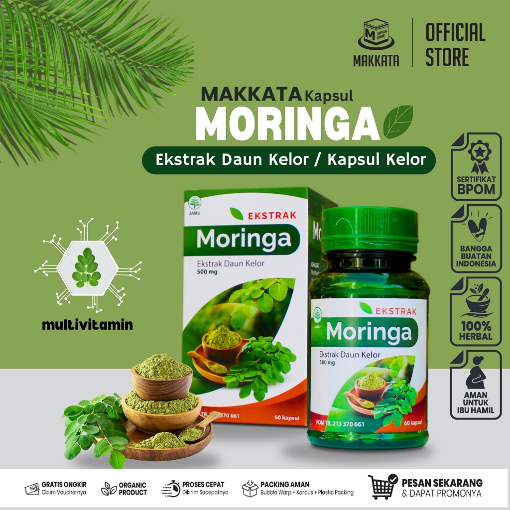 Jual MAKKATA Kapsul Moringa Ekstrak Daun Kelor / Kapsul Kelor Sumber ...