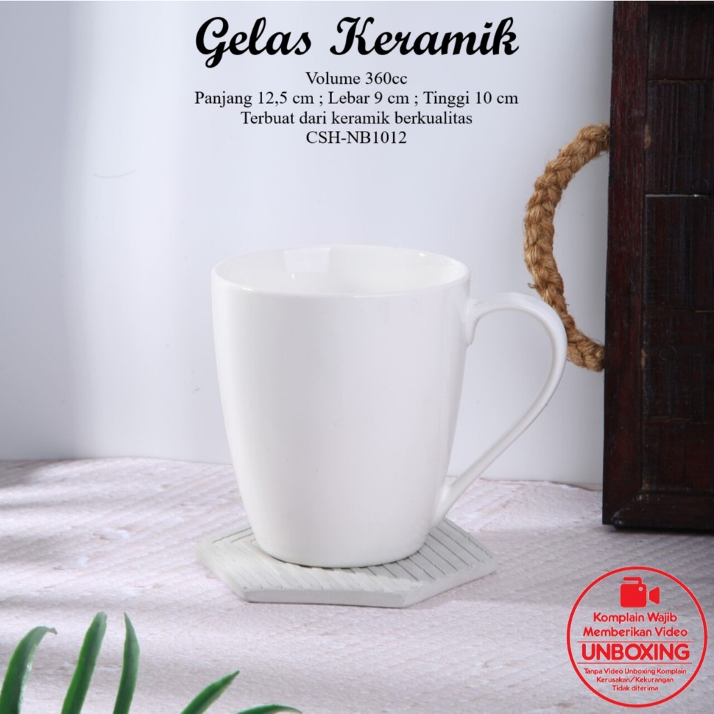 Jual CAPO Mug Keramik Putih Polos 360cc | Shopee Indonesia