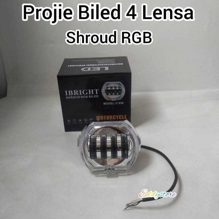 Jual Projie Biled 4 LED Lensa Ring/Shroud RGB Plus devil Original ...