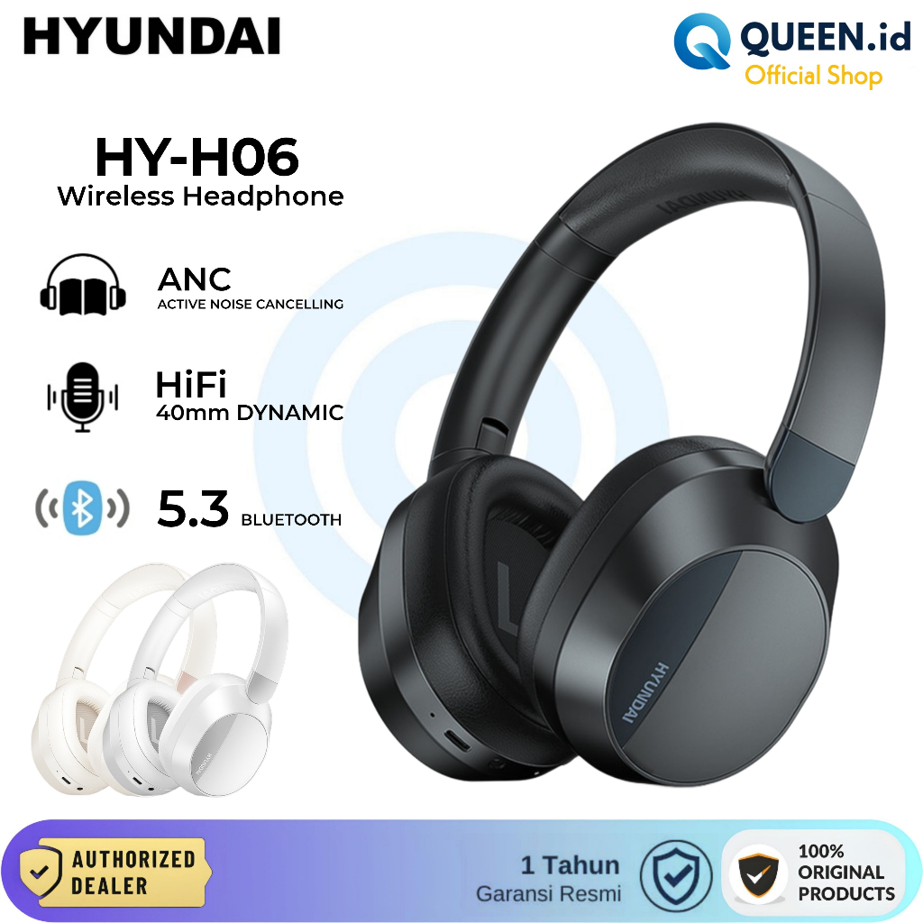 Jual HYUNDAI H06 Wireless Wired Bluetooth Headphone Headset ANC Active Noise Cancelling BT 5.3 ...