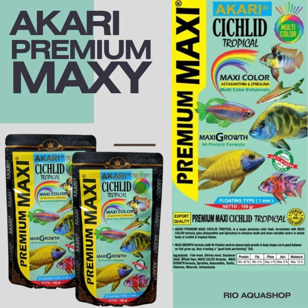 Jual PAKAN IKAN PELET AKARI PREMIUM MAXY 100 GRAM | Shopee Indonesia