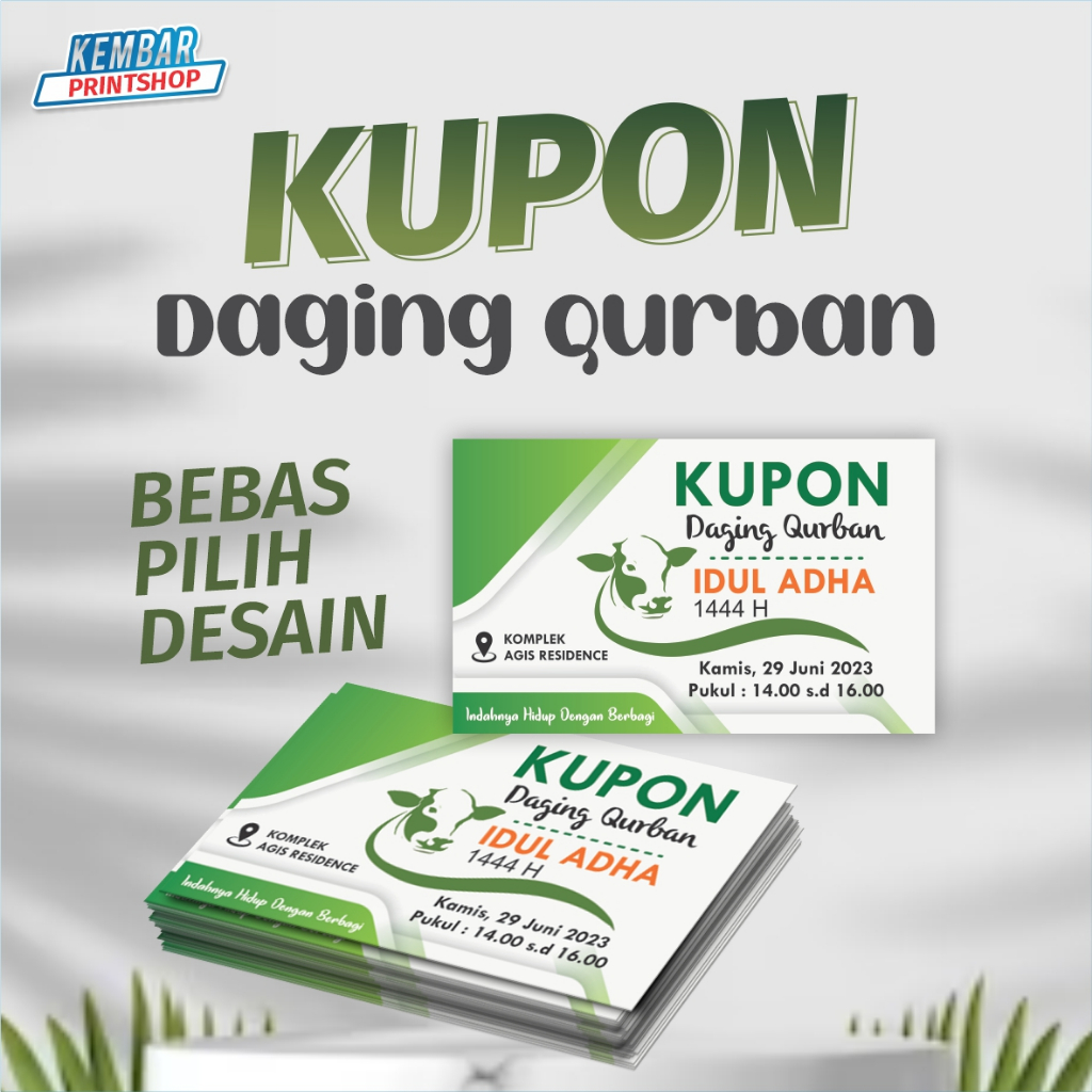 Jual KARTU KUPON QURBAN KUPON IDUL ADHA KUPON HARI RAYA HAJI | Shopee ...