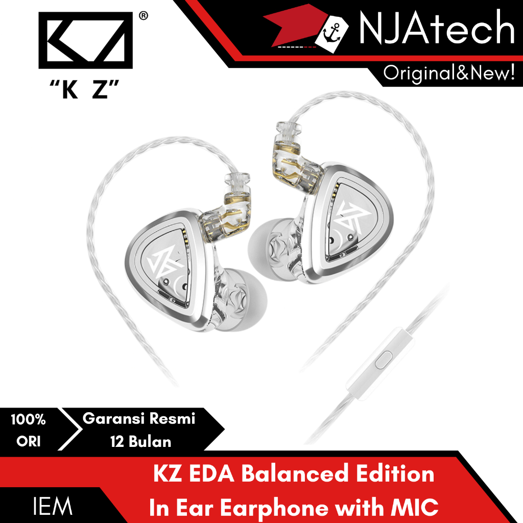 Jual KZ EDA Balanced Edition with MIC In Ear Monitor Earphone Transparant | Shopee Indonesia