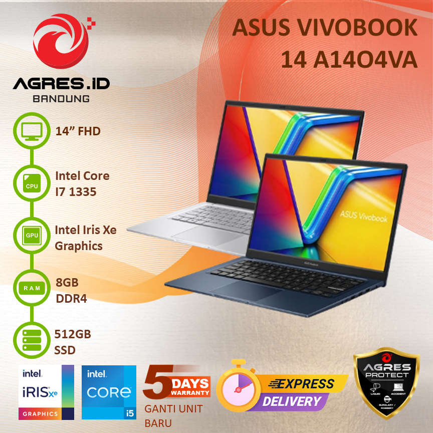 Jual ASUS VIVOBOOK 14 A1404VA I7 1355 8GB 512GB 14" FHD IPS | Shopee ...