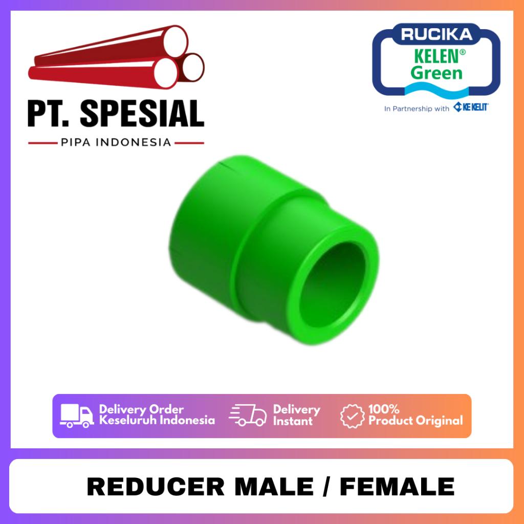 Jual Reducer Male 32x20mm PPR Rucika / Reducer Sock PPR / Reducer Male ...