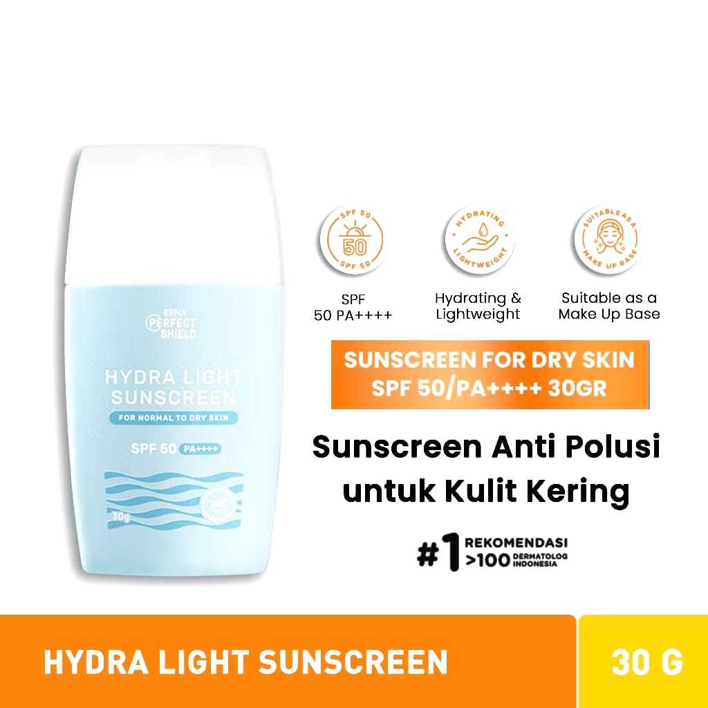 Jual ERHA HYDRA LIGHT SUNSCREEN SPF 50 PA++++ 30GR FOR NORMAL TO DRY ...