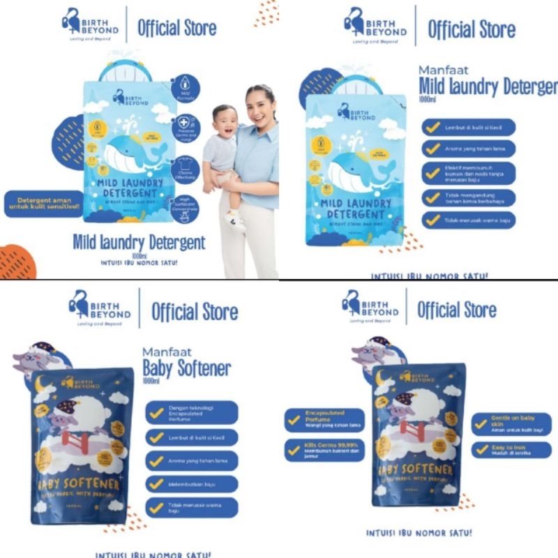 Jual Birth Beyond Baby Softener Mild Laundry Detergen 1L untuk pakaian ...