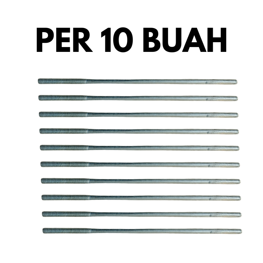 Jual Per 10 buah Hak Seng Pancing Drat 1 Sisi 1/4 inch x 40 cm Baut ...