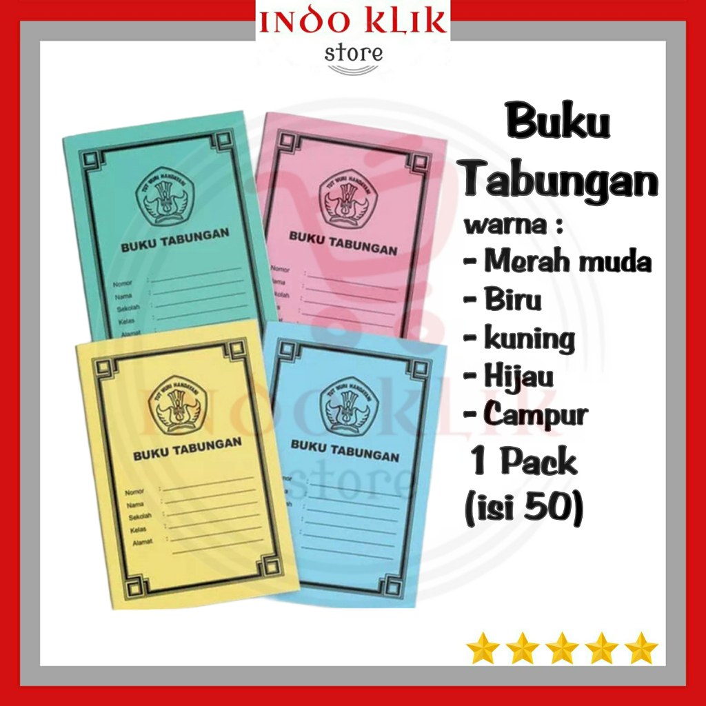 Jual Buku Tabungan Anak Sekolah / Tabungan kecil / Koperasi / 1 Pak isi ...