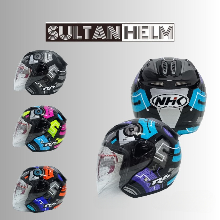 Jual HELM NHK R6 MOTIF TERBARU NHK R6 CORAK BLOCK | Shopee Indonesia