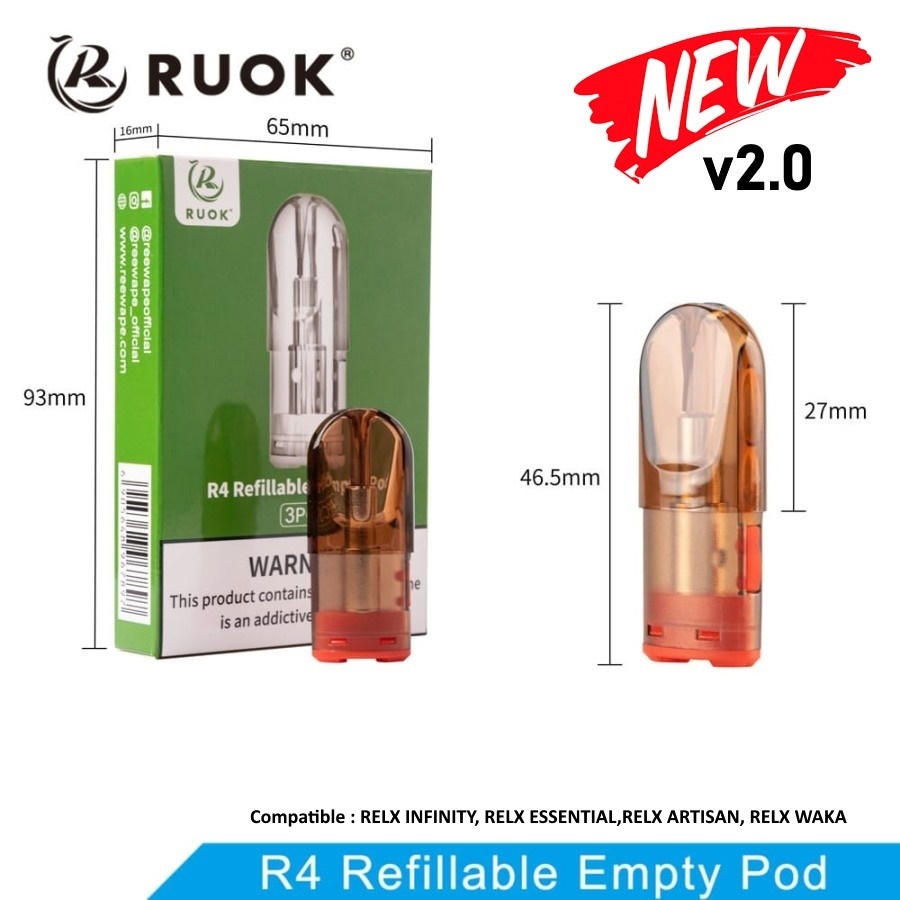 Jual WAKA soMatch Mini Cartridge Kosong Isi Ulang compatible Relx ...