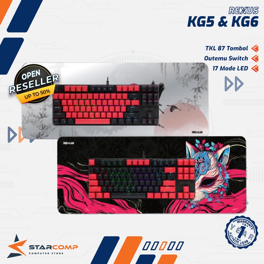 Jual Rexus Ayaka TKL KG5 / KG6 Japanese Theme Keyboard Deskmat Combo ...