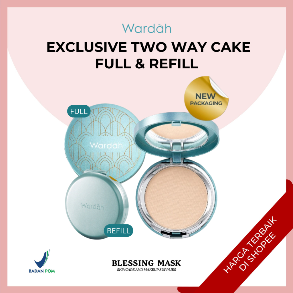 Jual Wardah Exclusive Two Way Cake | Bedak Foundation - FULL | Refill ...