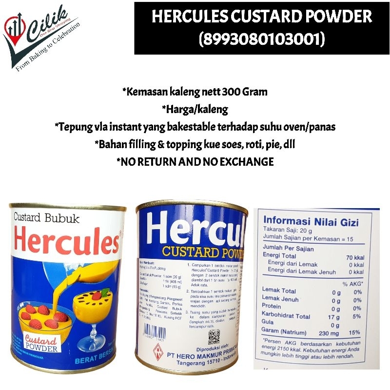 Jual tepung+RAP+repak+hercules+custard+premiks+instant+vla+fla+topping ...