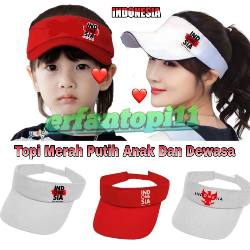 Jual Topi Canddy Golf Bolong Merah Putih/Topi HUT Kemerdekaan Sablon ...
