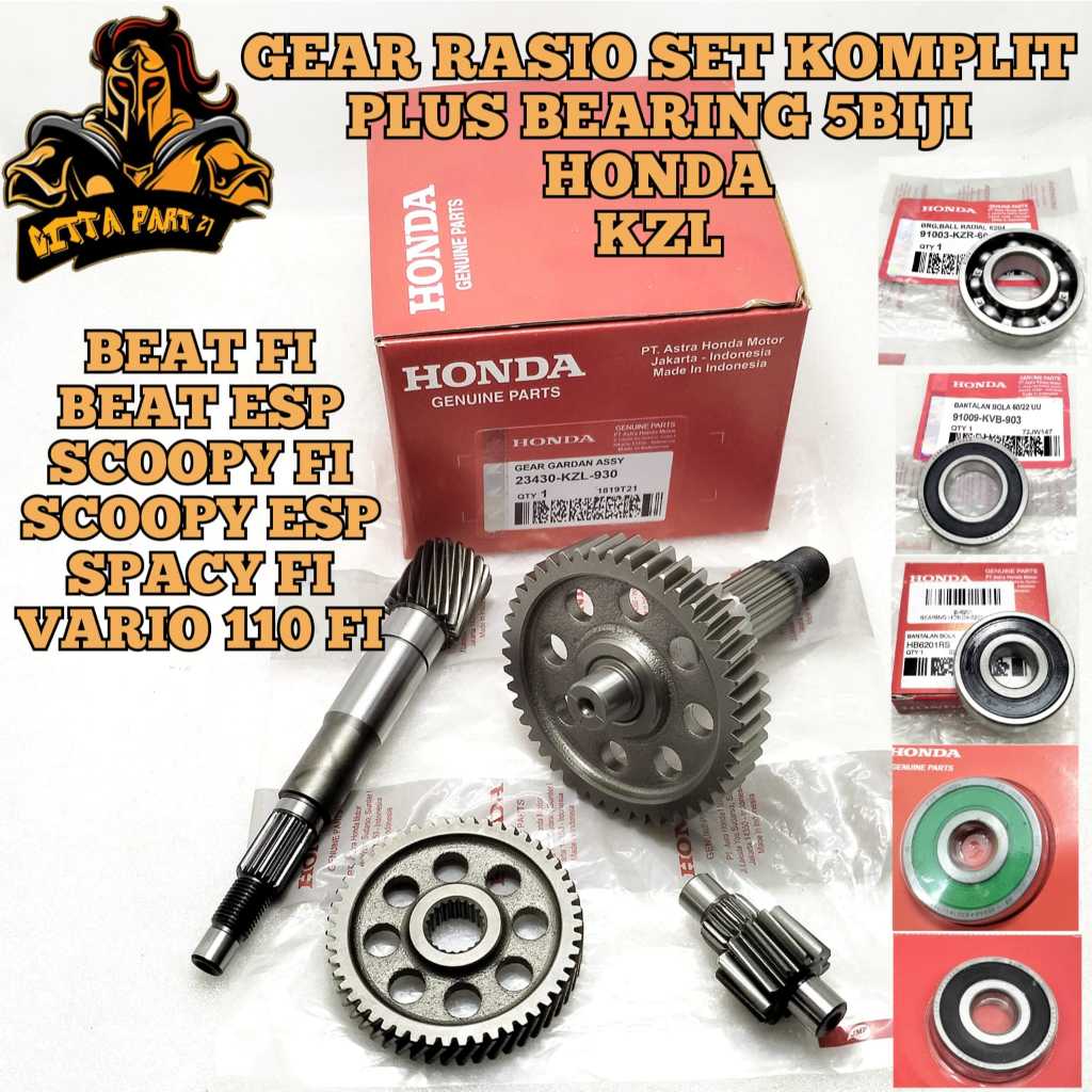 Jual GIGI GEAR RASIO SET KOMPLIT PLUS BEARING 5 BIJI ASLI ORIGINAL ...