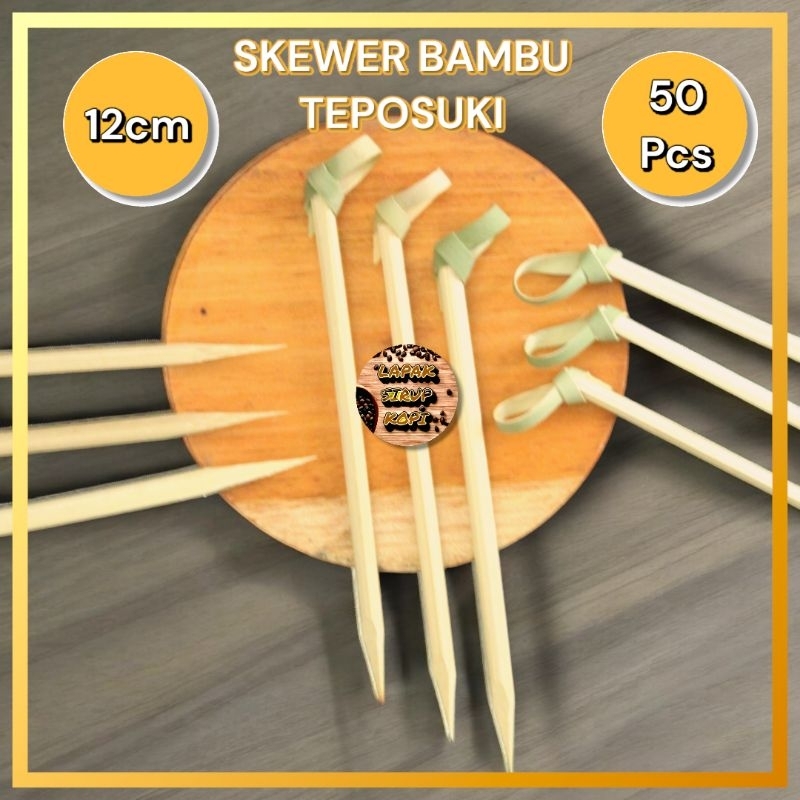 Jual skewer bambu cocktail 12cm / tusuk bambu teposuki simpul B ...