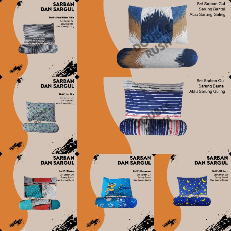 Jual DOUBLE RUSH Sarung Bantal Guling Motif Murah Size Standart Jumbo ...