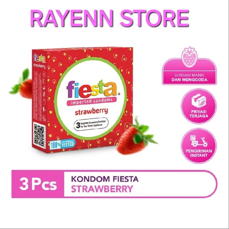 Jual kondom fiesta strawberry ( PRIVASI DIJAMIN AMAN ) | Shopee Indonesia