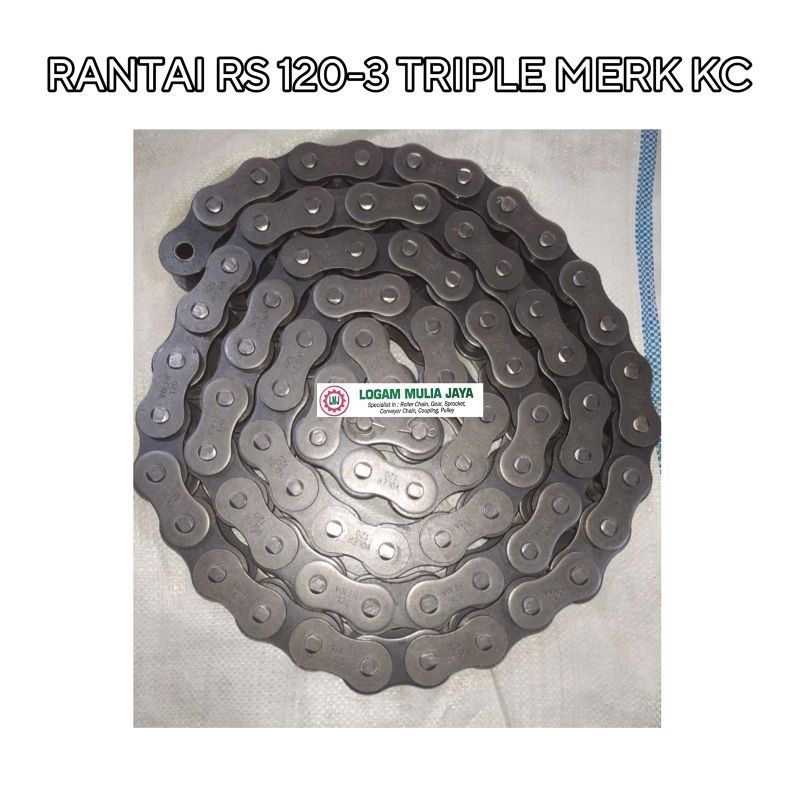 Jual RANTAI RS 120-3 TRIPLE MERK KC ROLLER CHAIN RS 120 - 3 MERK KC ...