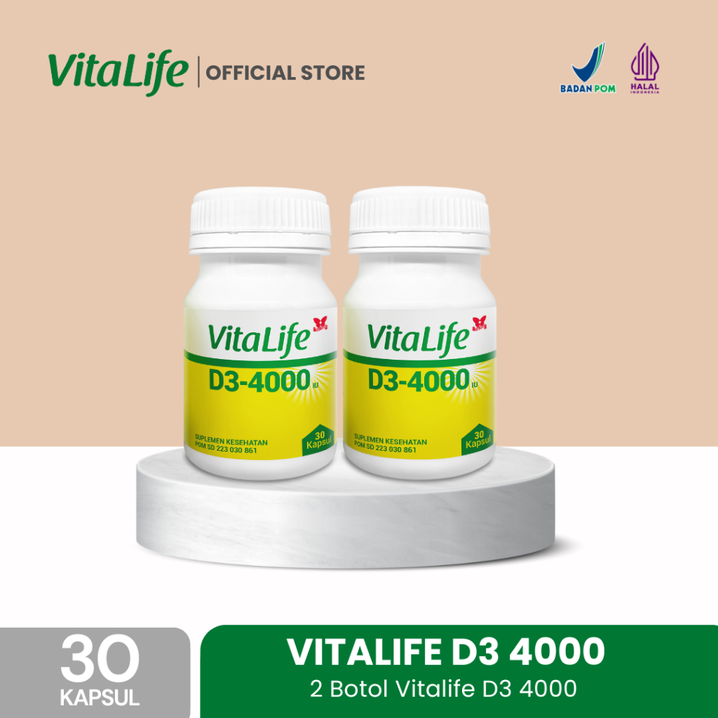 Jual [BUNDLE] Vitalife Vitamin D3 4000 IU @30 Kapsul - 2 Botol | Shopee ...