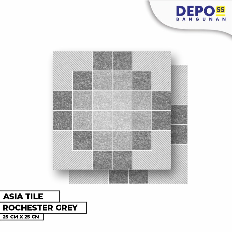 Jual Keramik Lantai Kamar Mandi Asia Tile Rochester Grey 25x25 | Shopee ...
