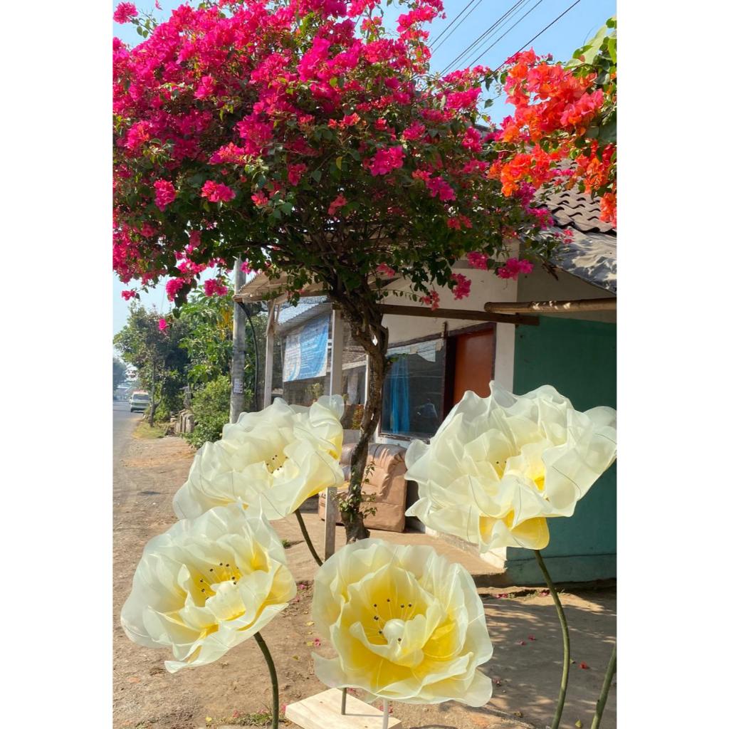 Jual bunga lampu hias kelopak lampu hias giant flower soft yellow ...