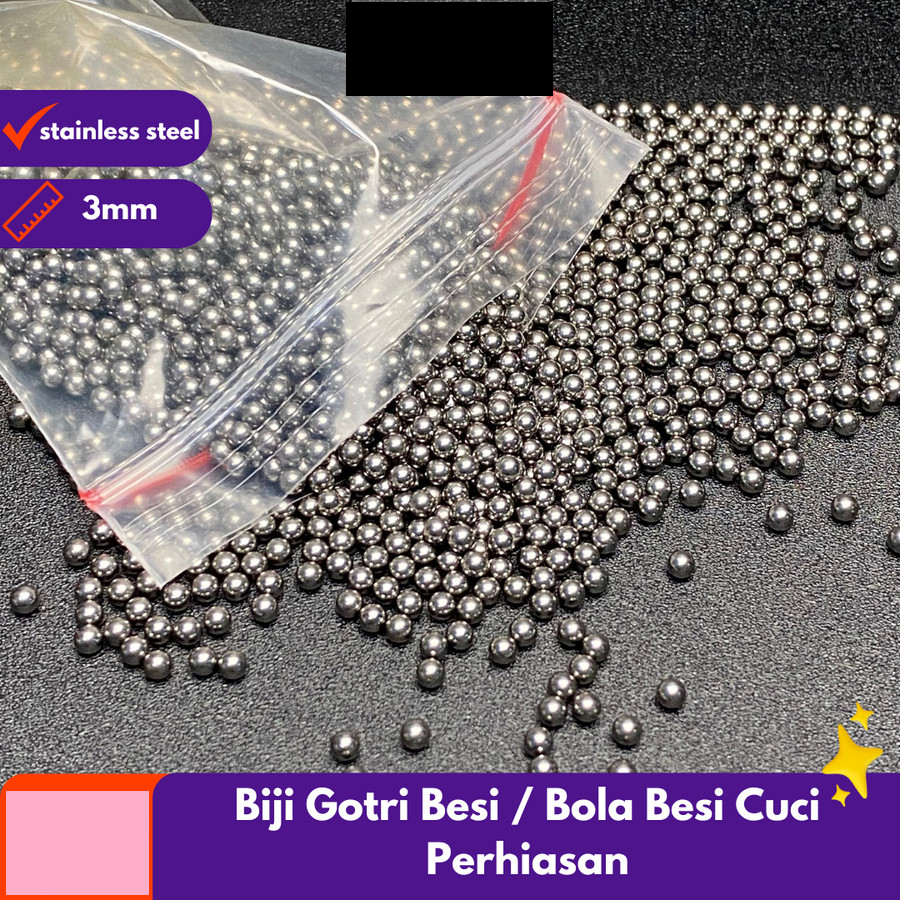 Jual (1 KG) Biji Gotri Besi / Bola Besi Cuci Perhiasan Diameter : 3mm ...