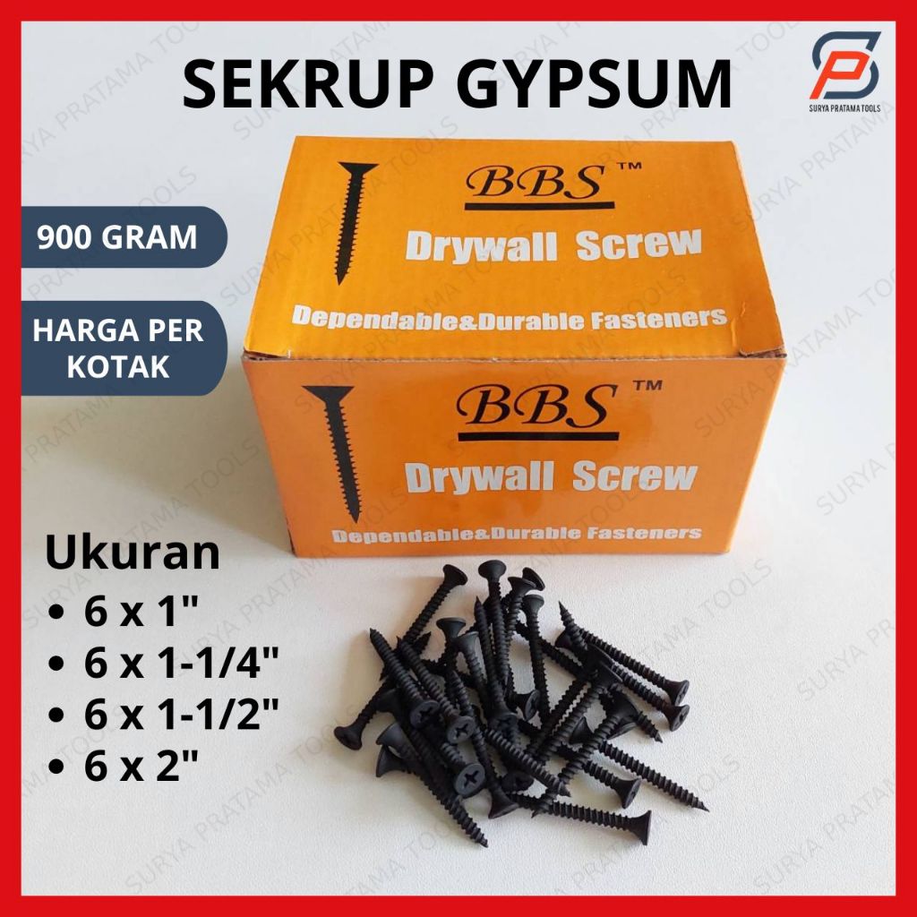 Jual Sekrup Gypsum Baja Baut Skrup Gipsum Kayu Drywall Screw 900 Gram 1 Kotak | Shopee Indonesia
