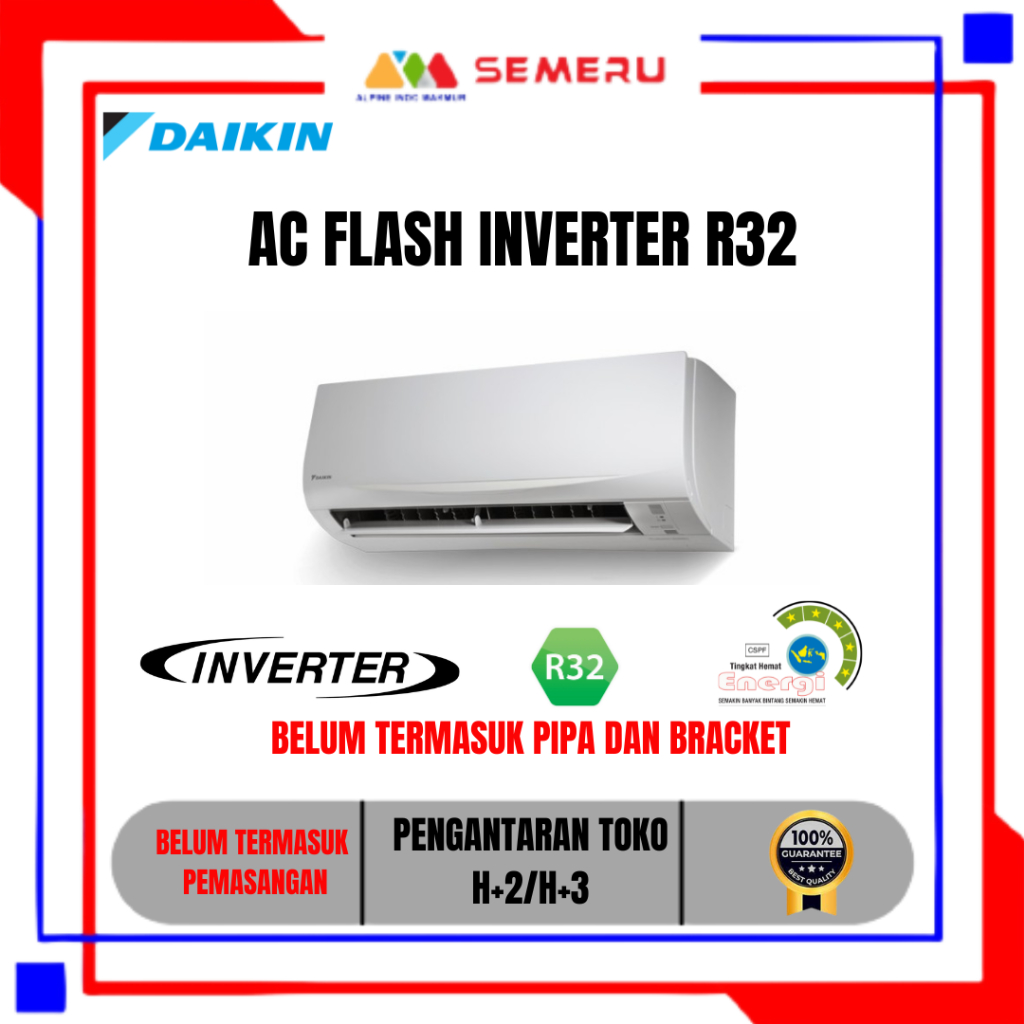 Jual DAIKIN AC FLASH INVERTER R32 / 0.5 PK FTKQ/RKQ-15UVM4 / 0.75 PK ...