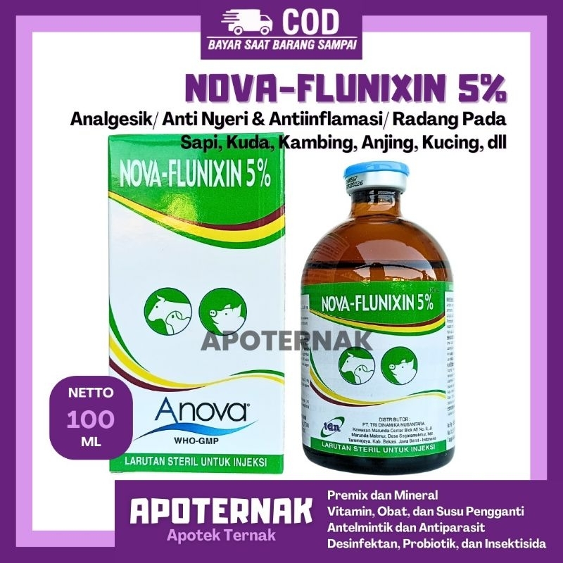 Jual NOVA FLUNIXIN 5% 100 ML - Obat Analgesik Antipiretik & Anti ...