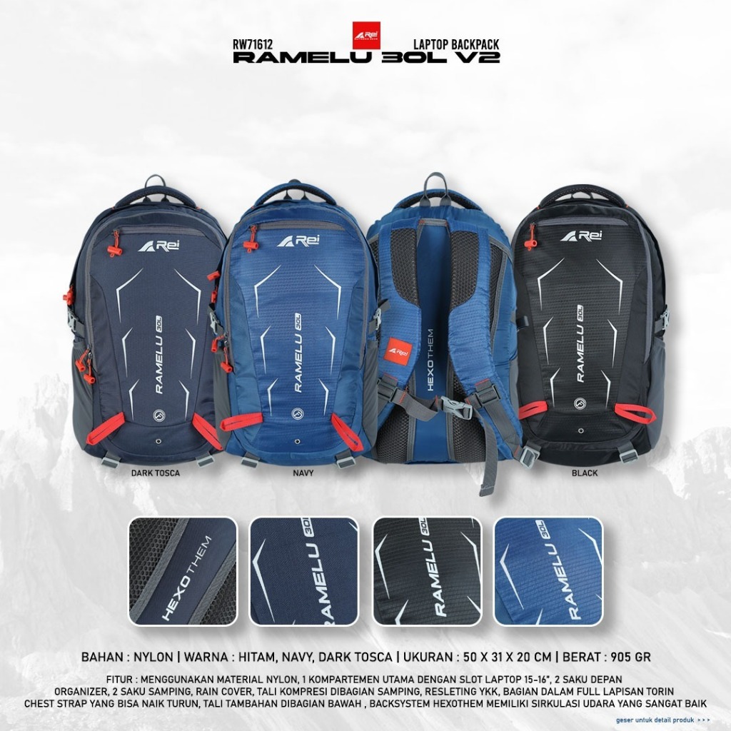 Jual Tas Ransel Ramelu 30 Liter V2 Arei Outdoorgear | Shopee Indonesia