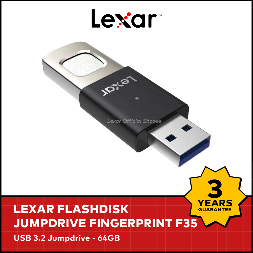 Jual Lexar Flashdisk JumpDrive Fingerprint F35 PRO USB 3.2 Flash Drive ...