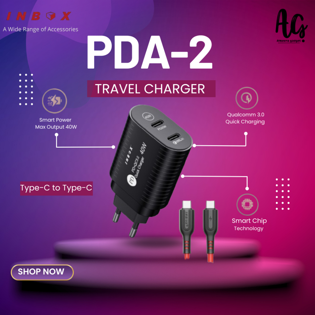 Jual Adaptor Charge Inbox PDA-2 40W QC 3.0 Smart Chip 2 port FAST ...