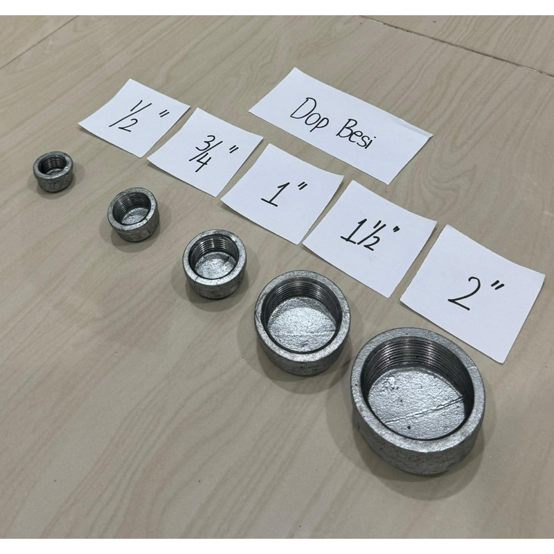 Jual (HARGA 1buah) Dop besi galvanis 1” inci tutup drat dalam besi 1 ...