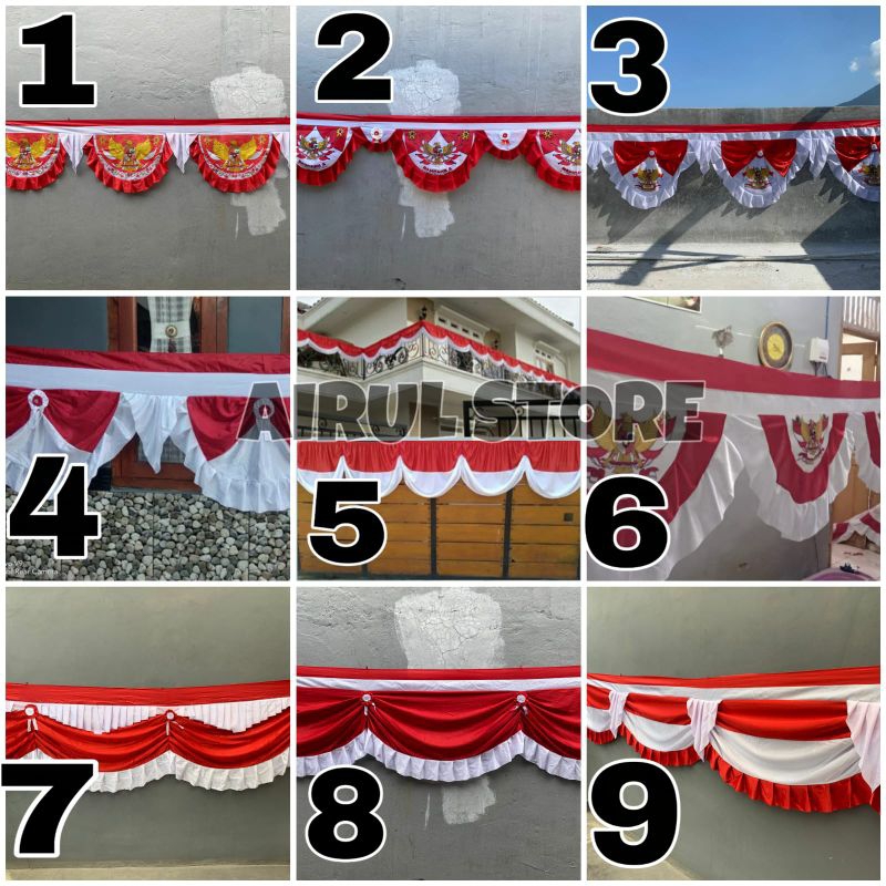 Jual BERBAGAI MACAM BENDERA BACKGROUND MERAH PUTIH GARUDA 8 & 4 METER (10/5 GELOMBANG) | Shopee ...
