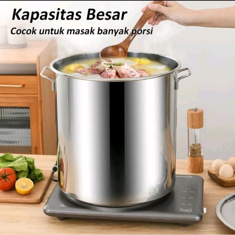 Jual panci dandang bakso stockpot panci stainless 25 cm 30 cm 35 cm 40 ...