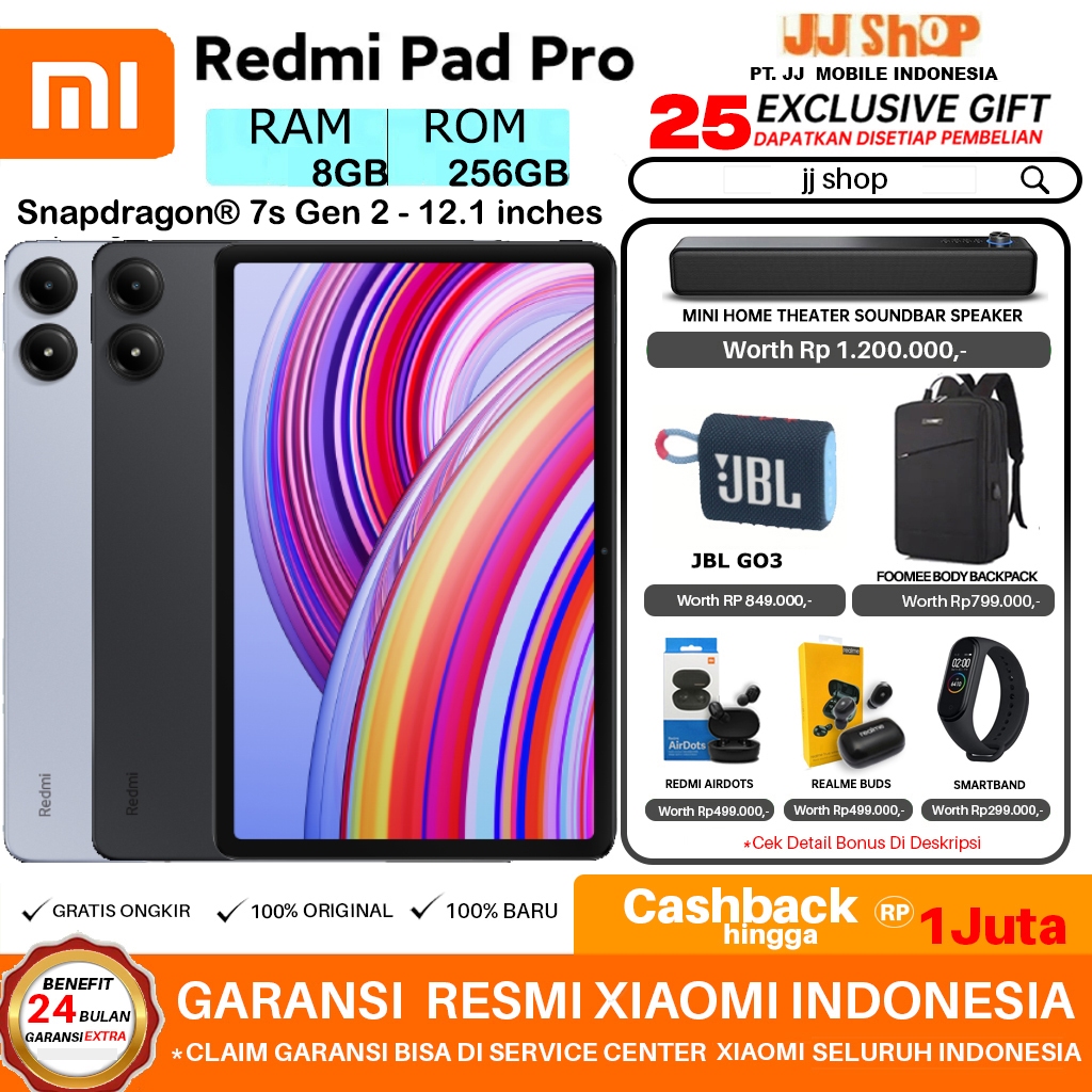 Jual XIAOMI REDMI PAD PRO 8/256 GB RAM 8GB ROM 256GB GARANSI RESMI TAM ...