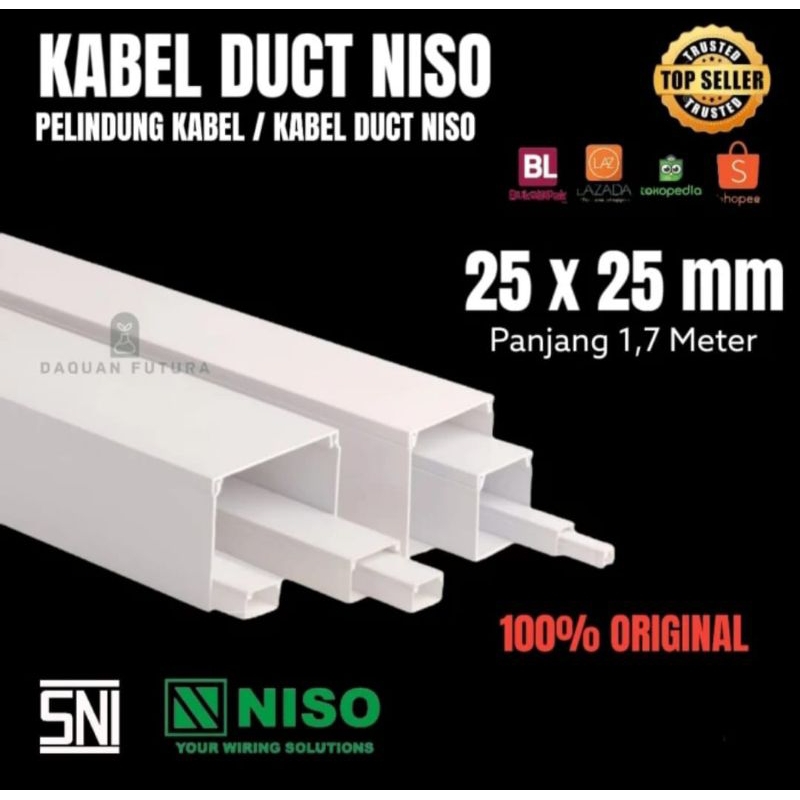 Jual Kabel Duck Niso 16x25 25x25 25x16 10x10 Putih Panjang 1,7m (Harga ...