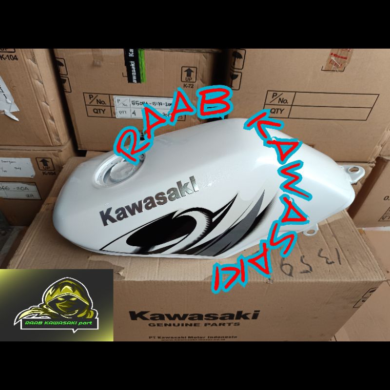 Jual tangki bensin putih stiker 2012 ninja 150 r original kawasaki ...