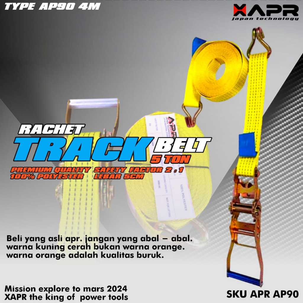 Jual Apr Rachet Tie Down 6-20 Meter Trek Belt 5 Ton Tali Sound Tali ...